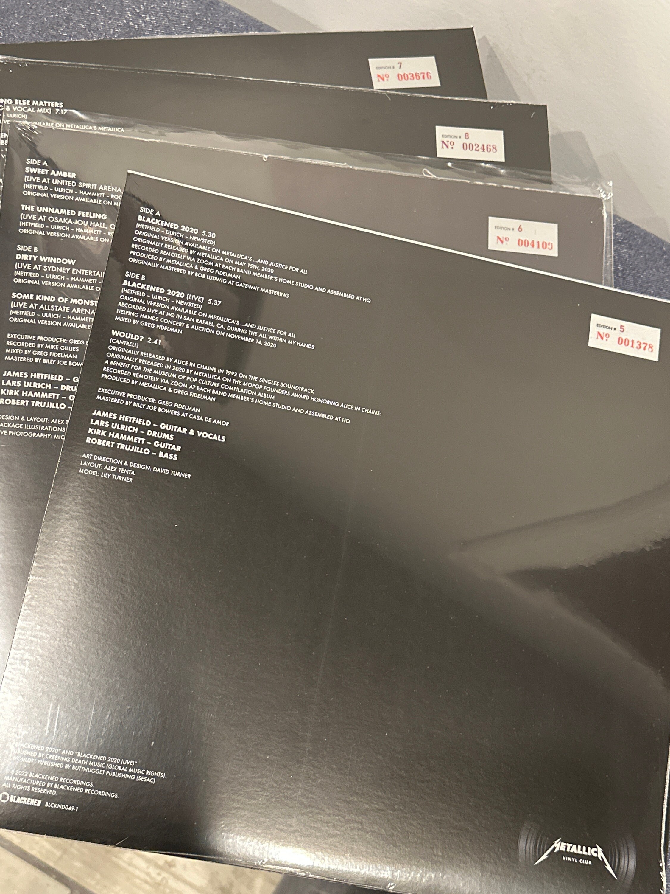 Metallica Vinyl Club Set, Editions 5-8, New, Sealed in the Shrink Wrap ...