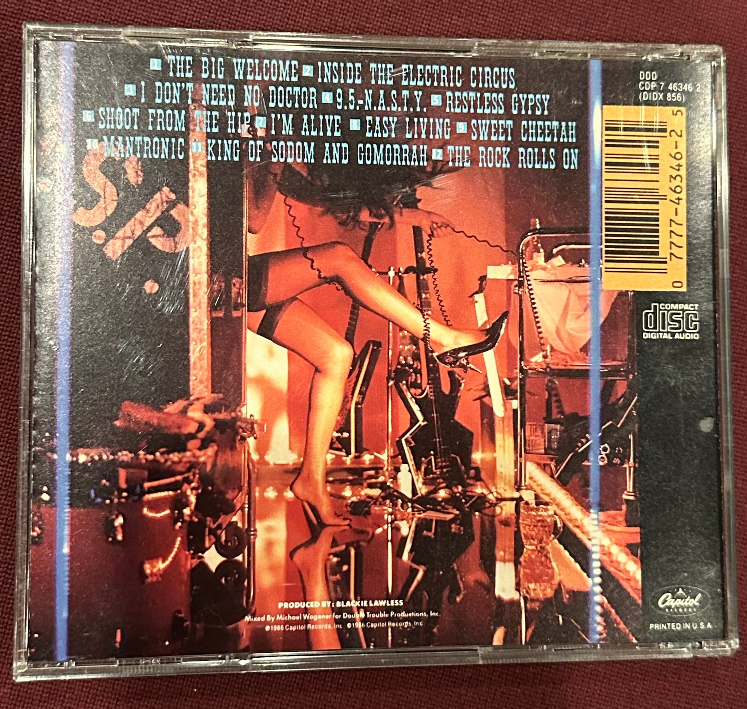 WASP Inside the Electric Circus CD, 1986 US, Didx 856, Vintage, Rare - Etsy