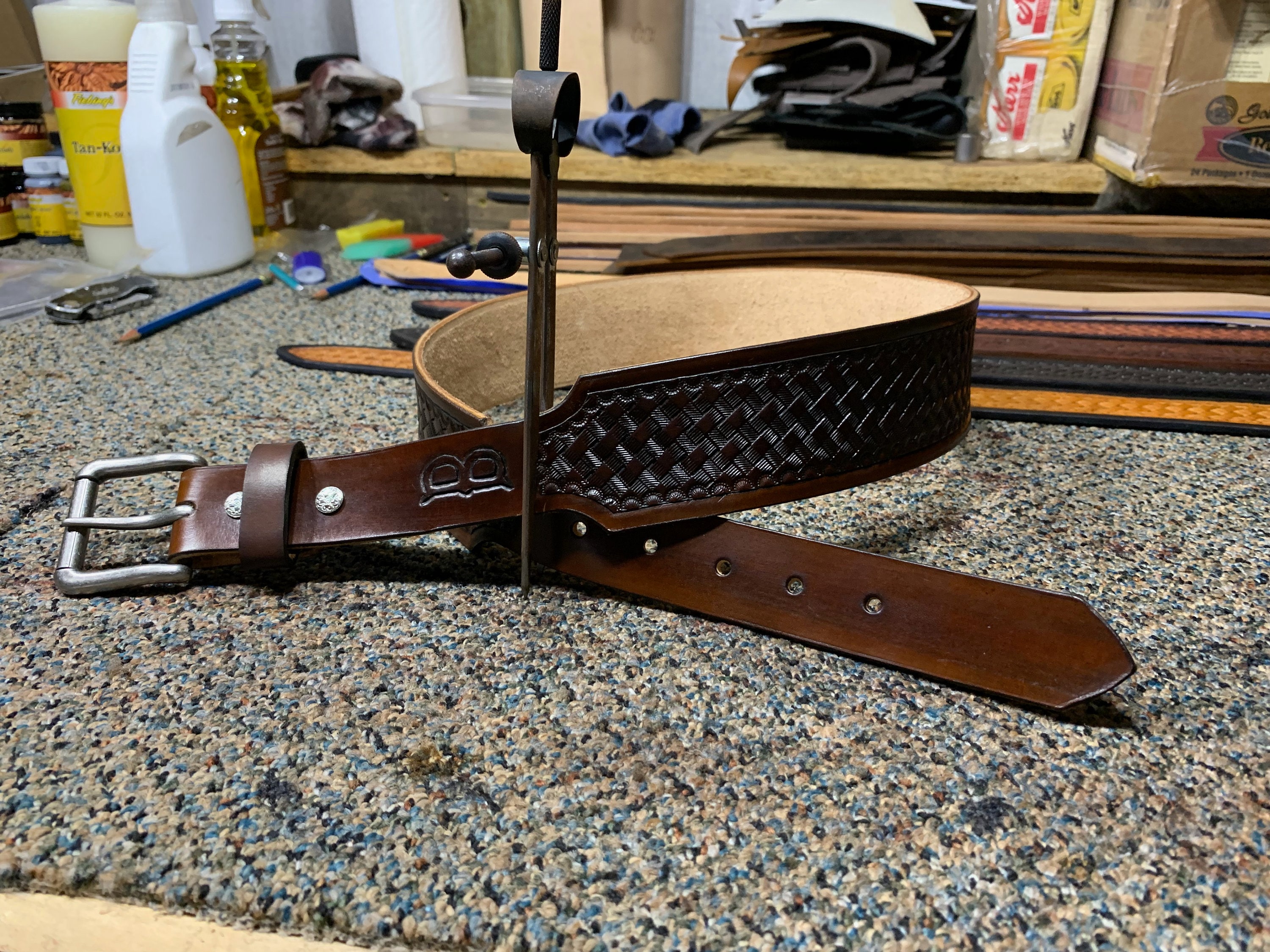 Custom Tooled Leather Belt - Etsy