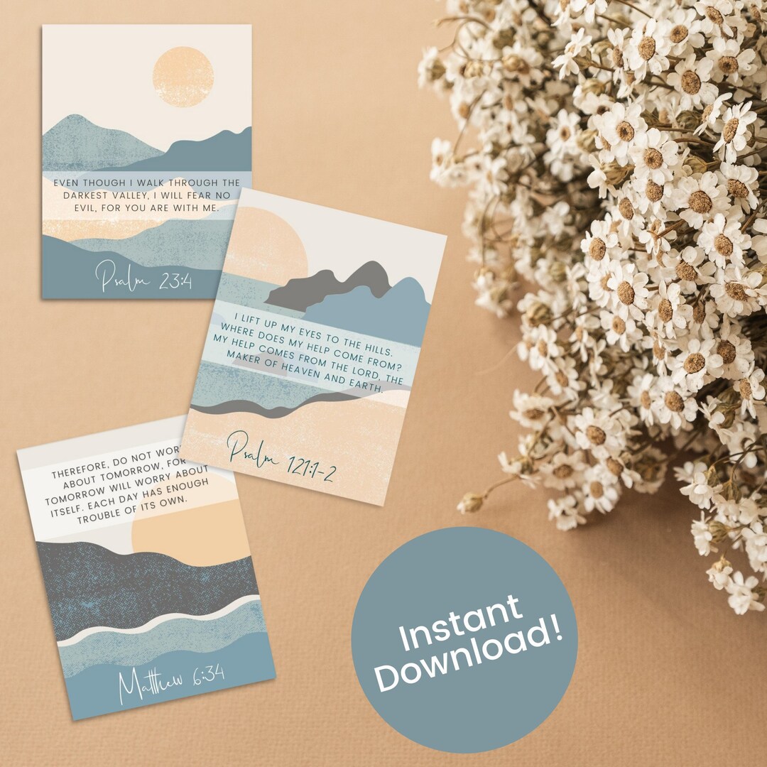 Memory Verse Cards Calming Anxiety Scripture Flash Cards - Etsy