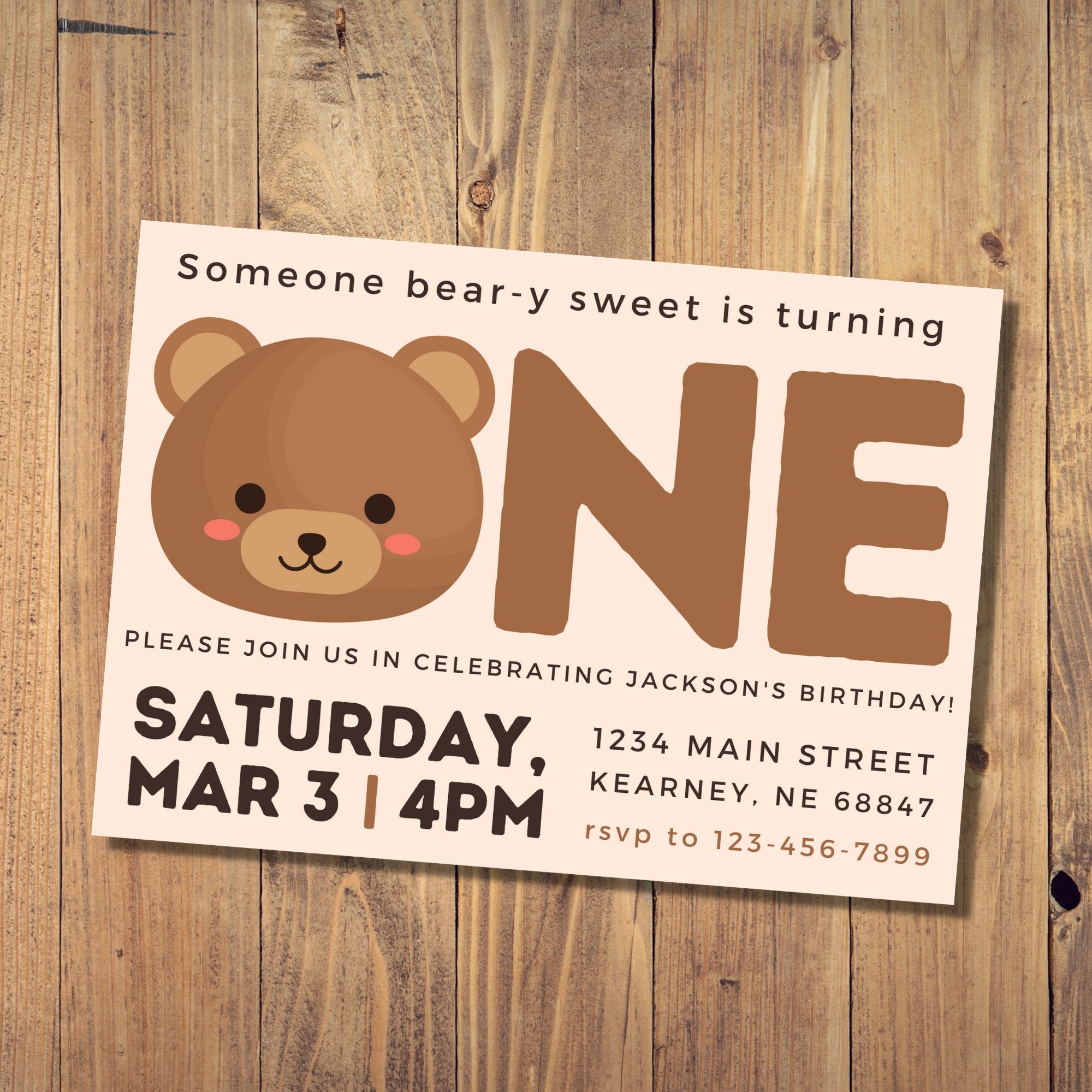 Beary Sweet First Birthday Invitation - Etsy