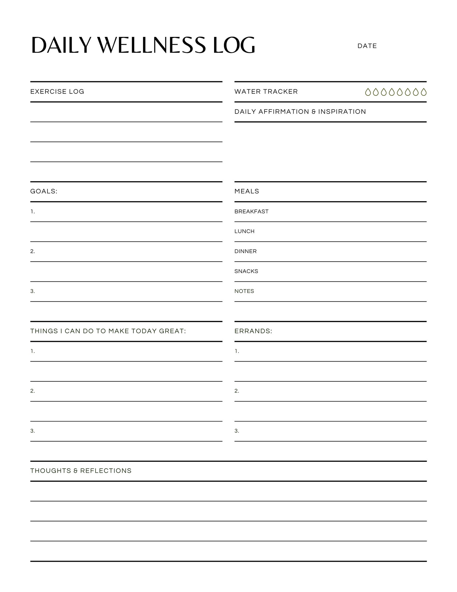 Printable Daily Vital Signs and Medication Tracker Plus BONUS Wellness ...