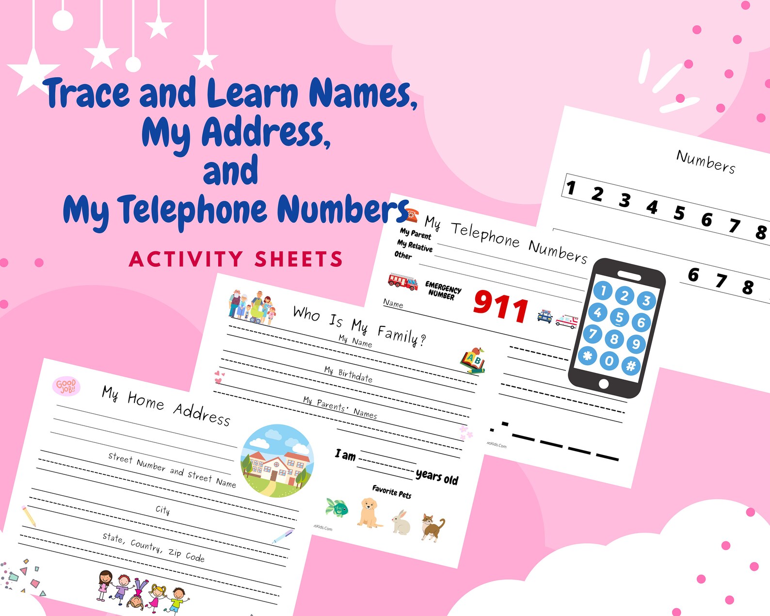Trace Name, Address, Telephone and Emergency Numbers. Preschool ...