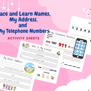 Trace Name, Address, Telephone and Emergency Numbers. Preschool ...