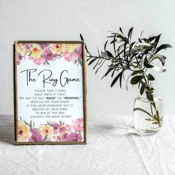 The Ring Game Printable Tabletop Bridal Shower Sign Style - Etsy