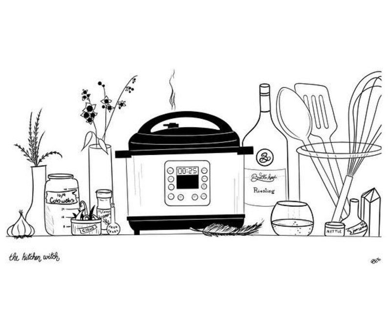The Modern Kitchen Witch Art Print - Etsy