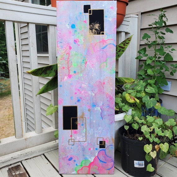 Portals Orginal Mixed Media Painting Neon Blacklight - Etsy