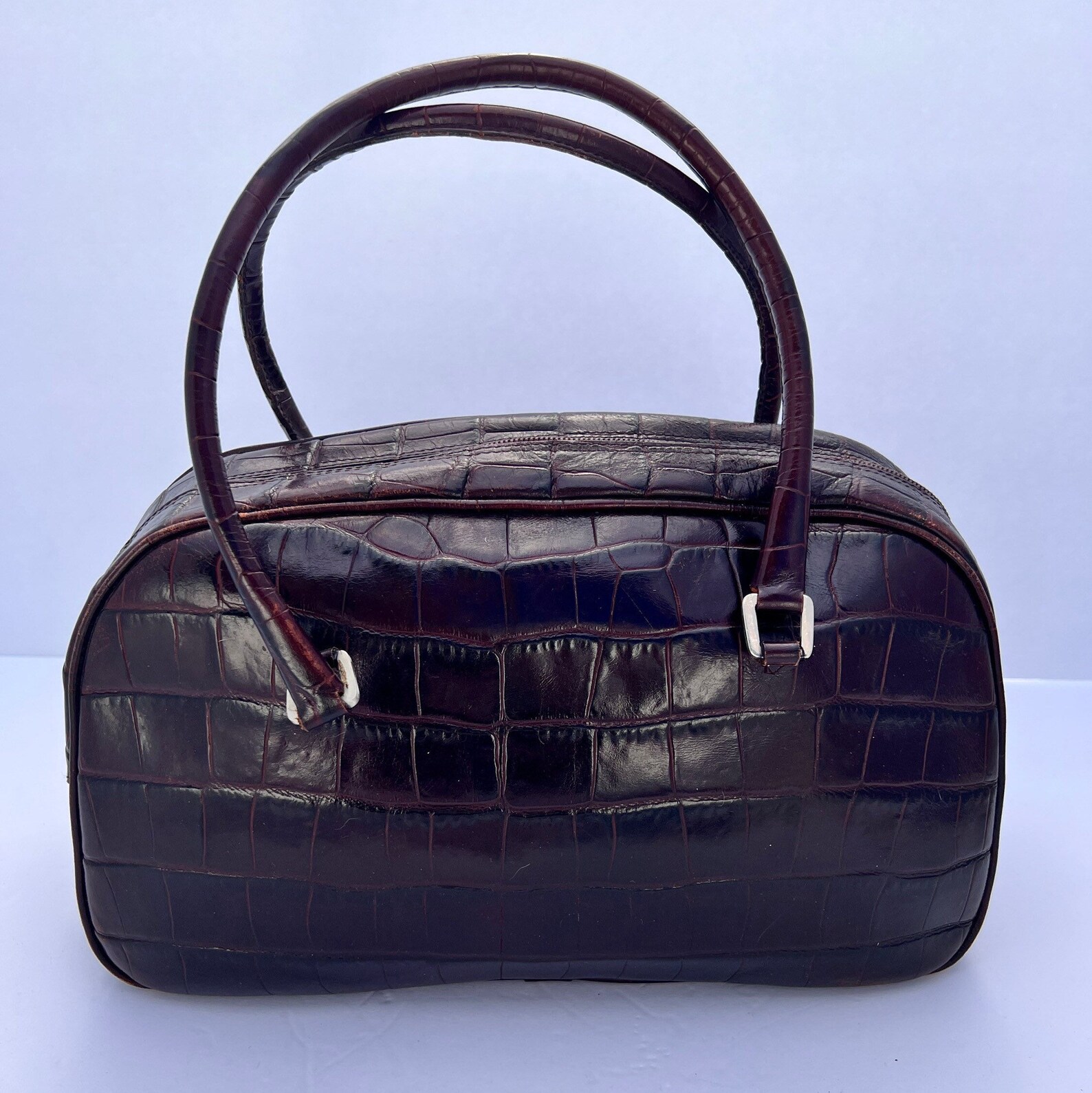 Vintage Besozzi Franco Brown Leather Bag With Embossed - Etsy