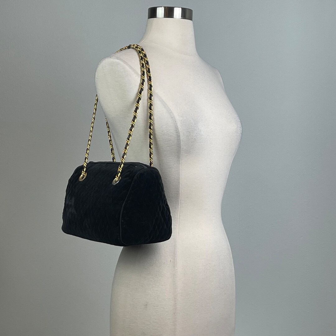 Richmark Vibtage Black Velvet Shoulder Bag - Etsy