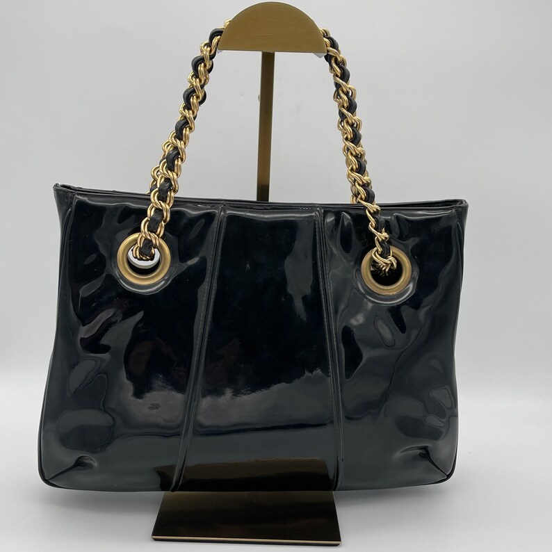 Lewis Black Patent Leather Vintage Shoulder Bag - Etsy