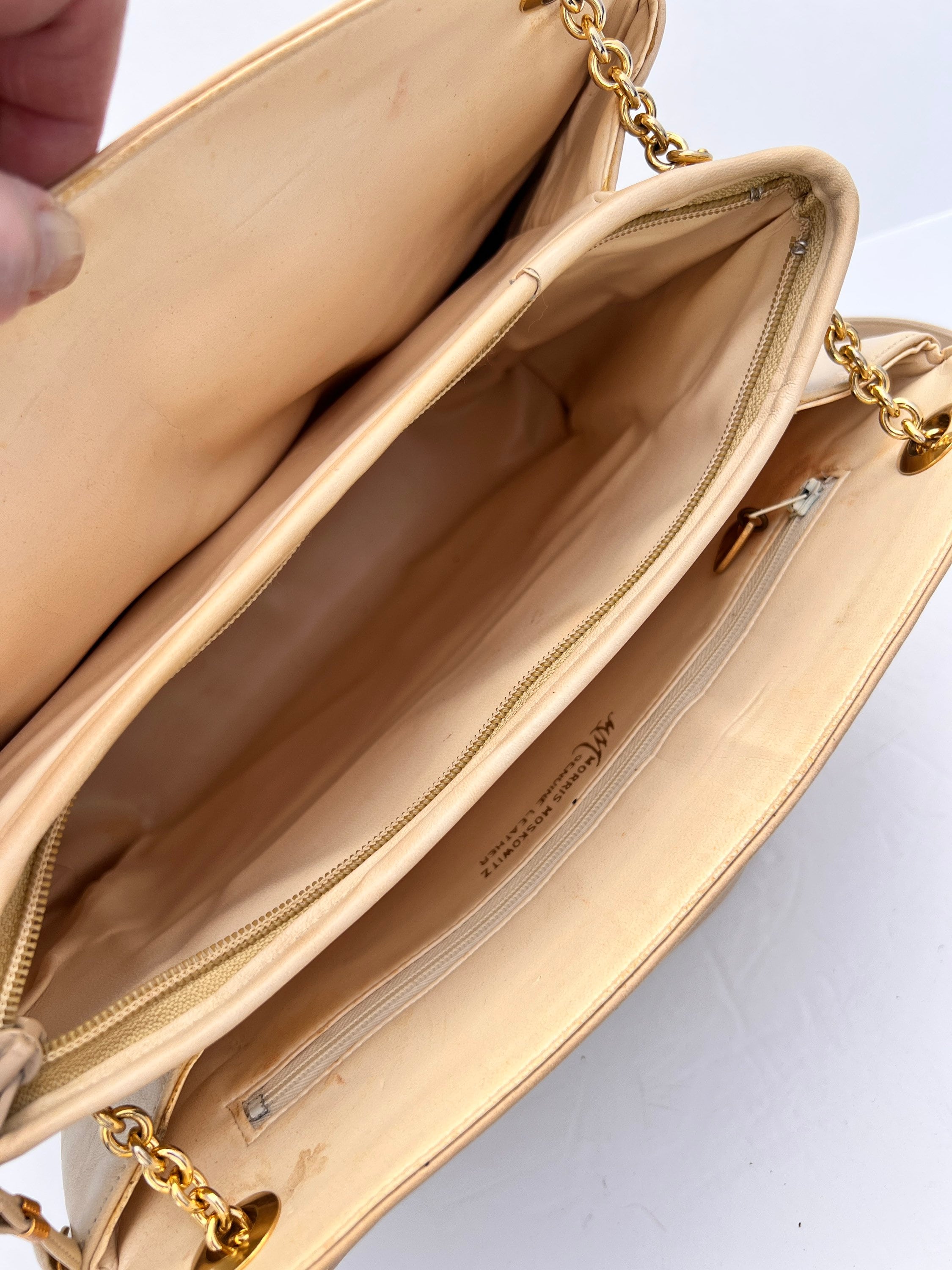Morris Moskowitz 1960s Vintage Gorgeous Beige Leather Shoulder - Etsy
