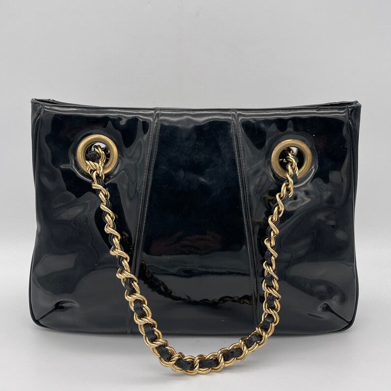 Lewis Black Patent Leather Vintage Shoulder Bag - Etsy