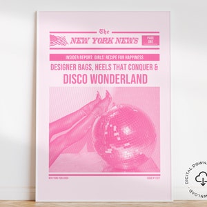 Pink Trendy Headline Print for Girly Dorm Wall Art. Printable Trendy ...