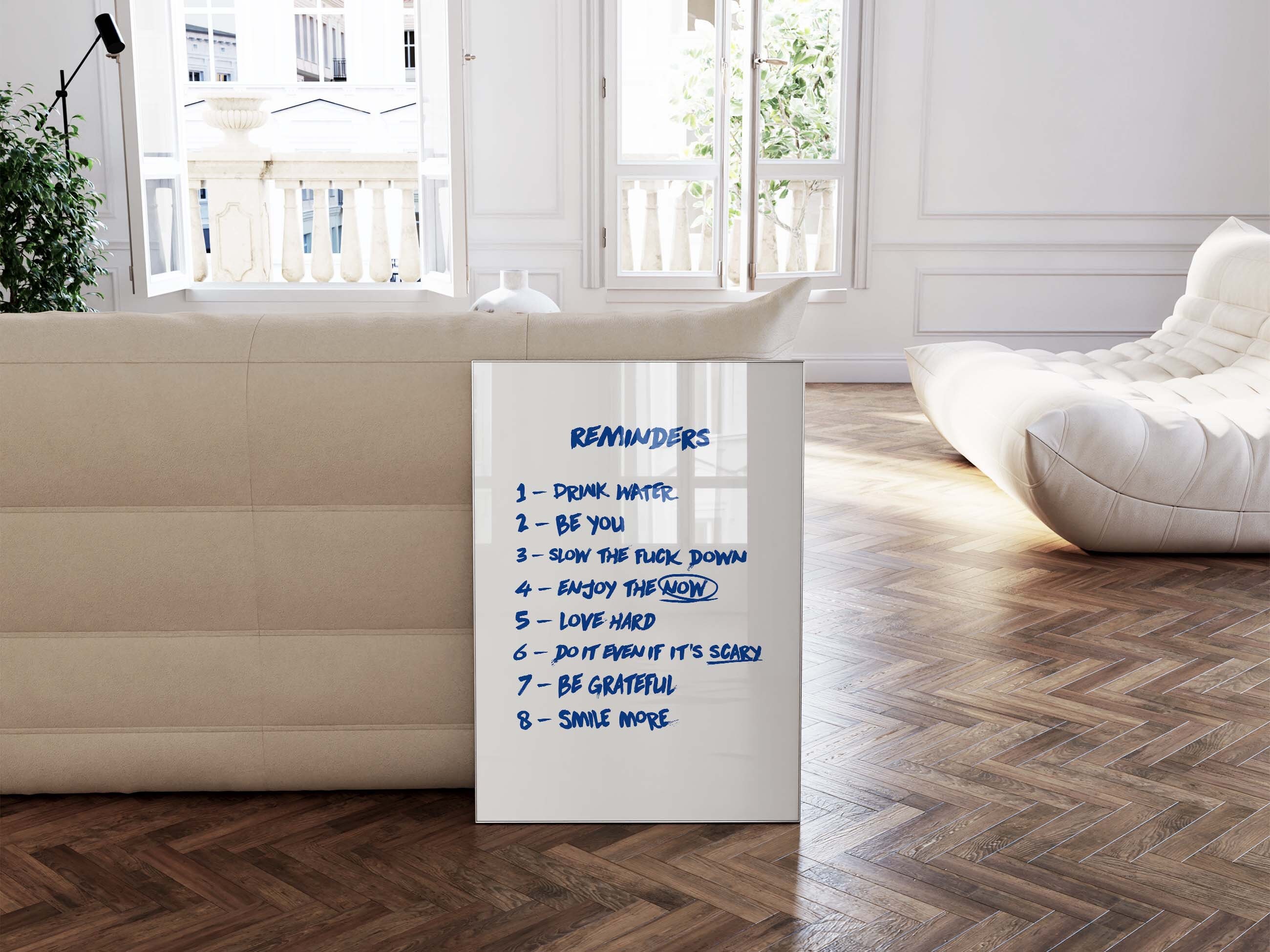 Trendy Rules Art Print W/ Reminders for Self Love. Modern Positive ...