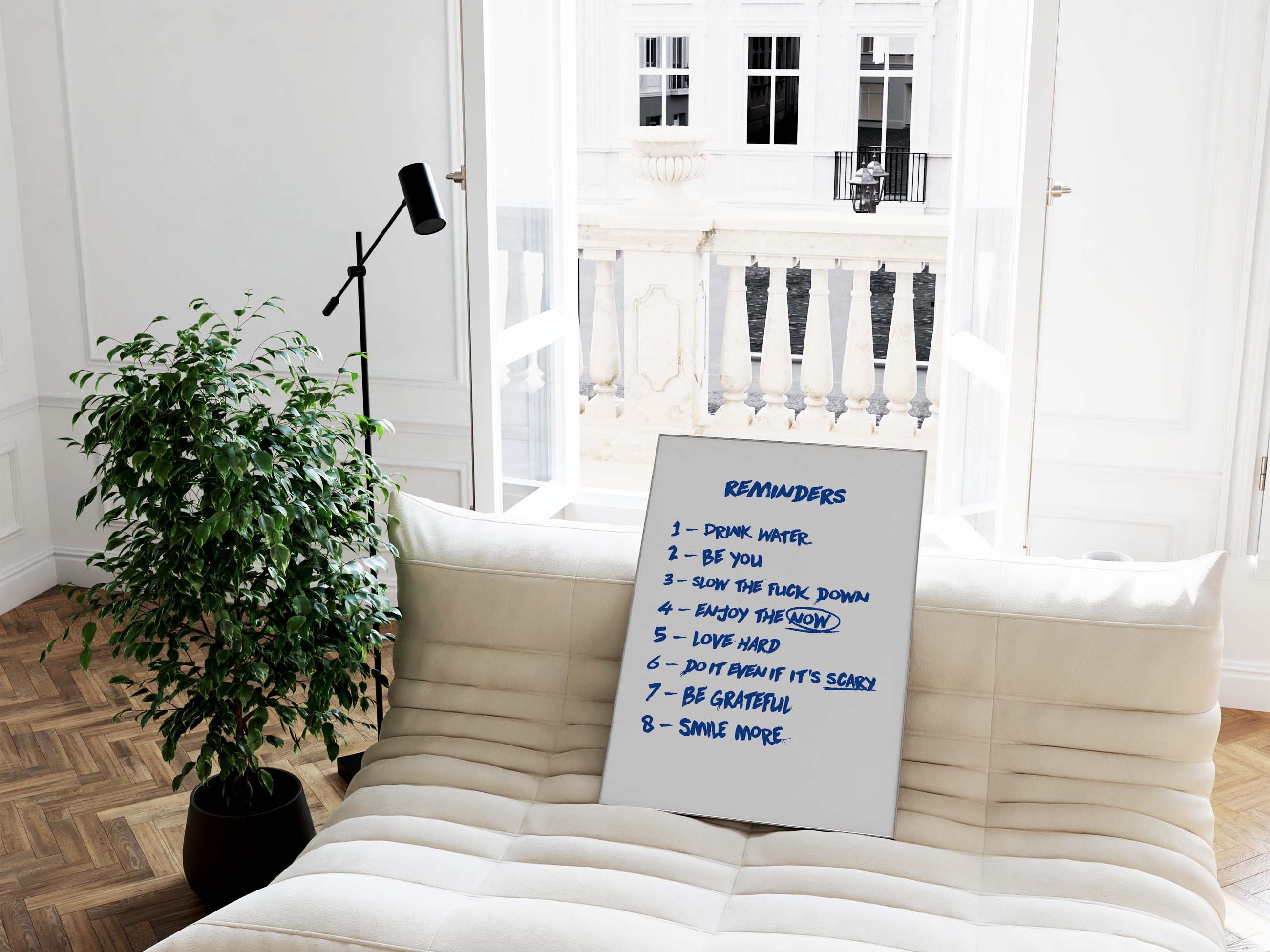 Trendy Rules Art Print W/ Reminders for Self Love. Modern Positive ...