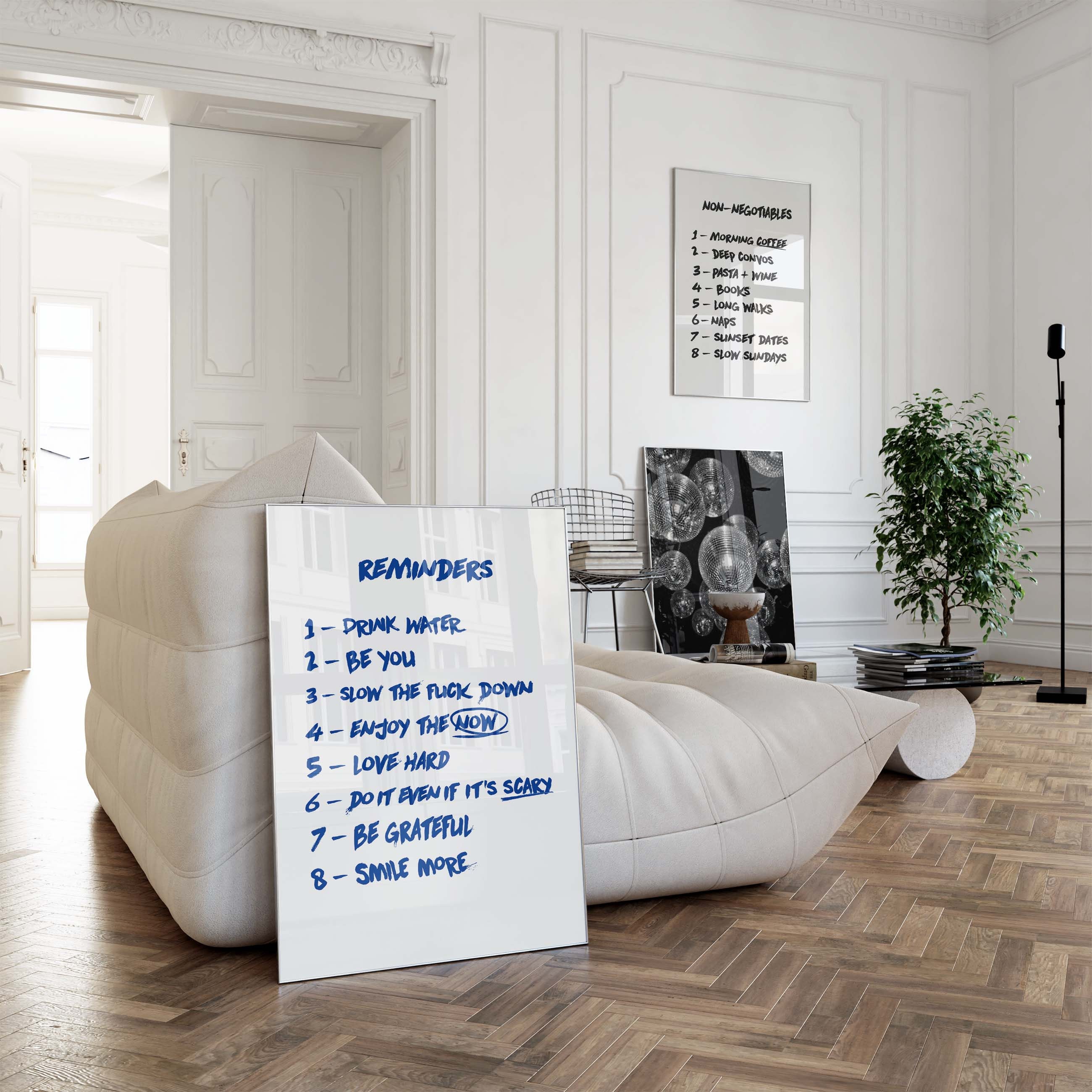 Trendy Rules Art Print W/ Reminders for Self Love. Modern Positive ...