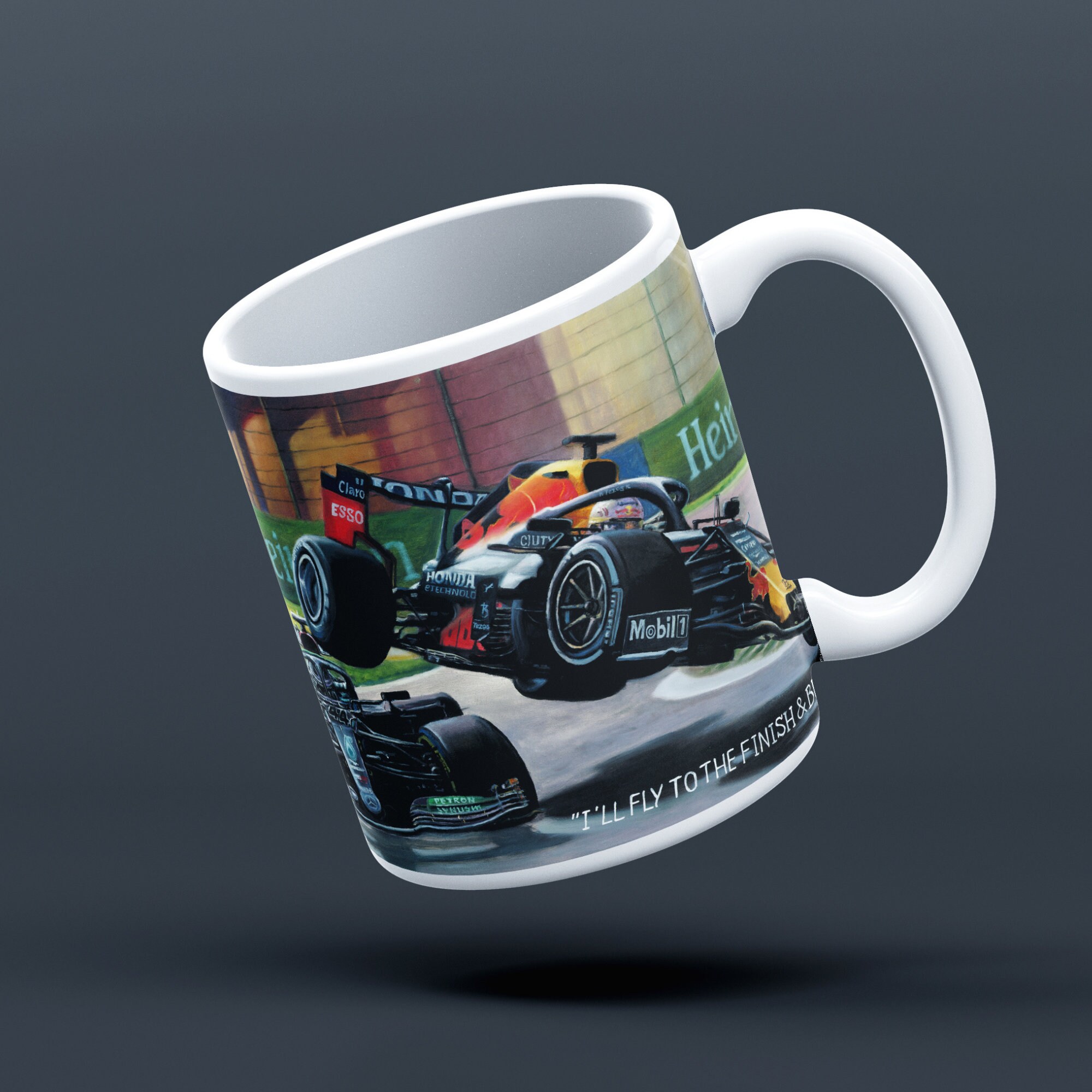 Lewis Hamilton & Max Verstappen F1 Crash Mug Painting - F1 Gifts - Etsy