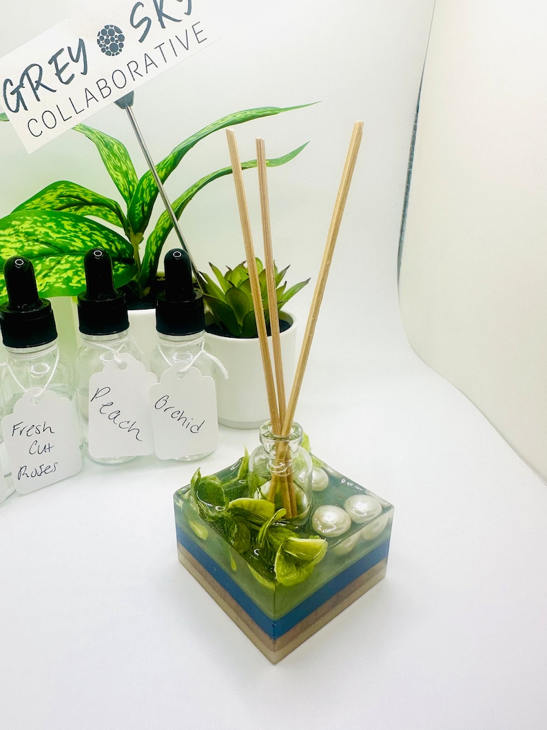 Layers of Earth Mini Scented Oil Diffuser Epoxy Resin Reed Diffuser ...
