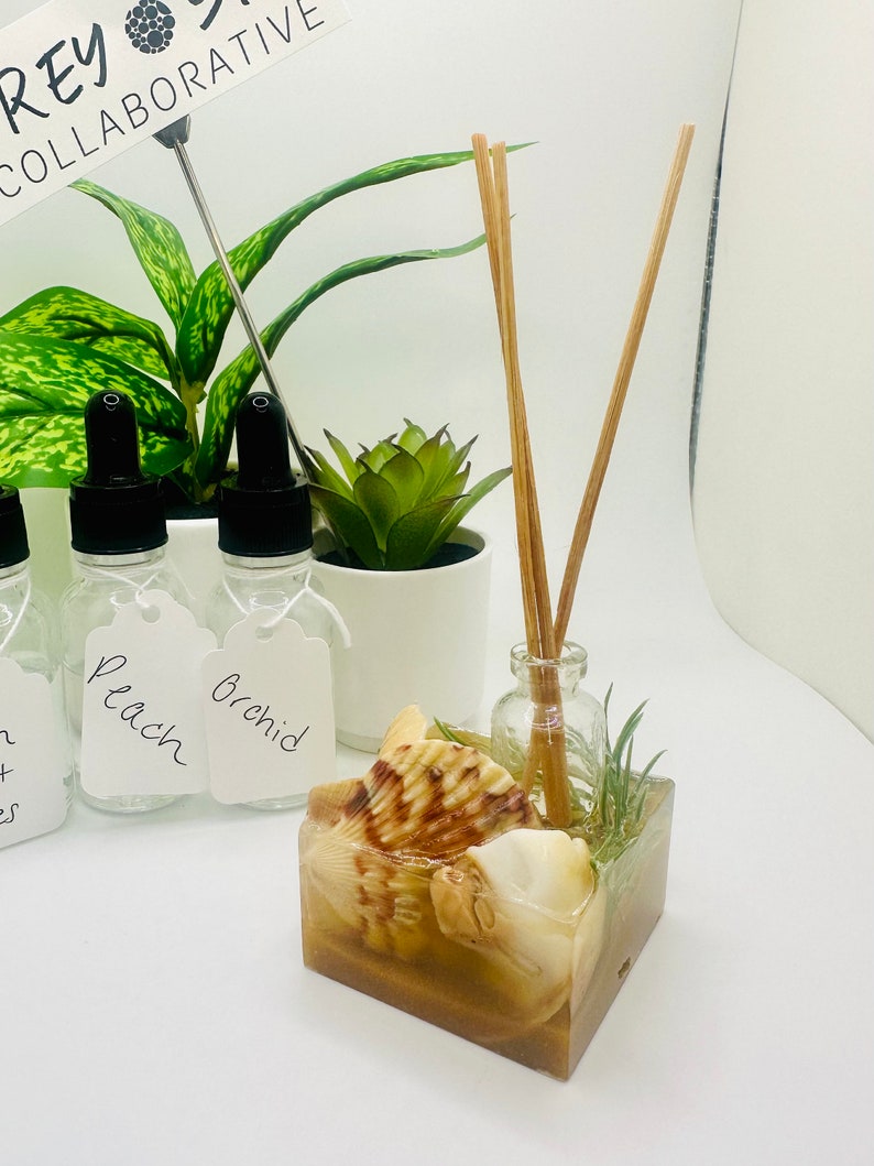 Beach Day Mini Scented Oil Diffuser | Epoxy Resin Reed Diffuser ...