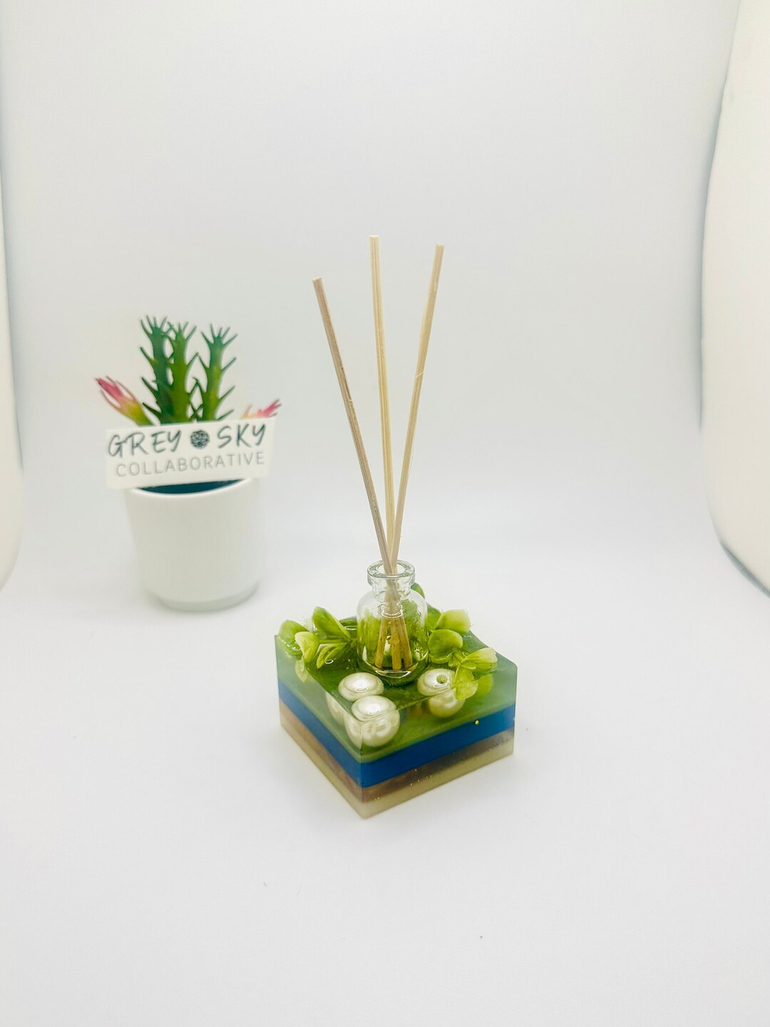 Layers of Earth Mini Scented Oil Diffuser | Epoxy Resin Reed Diffuser ...