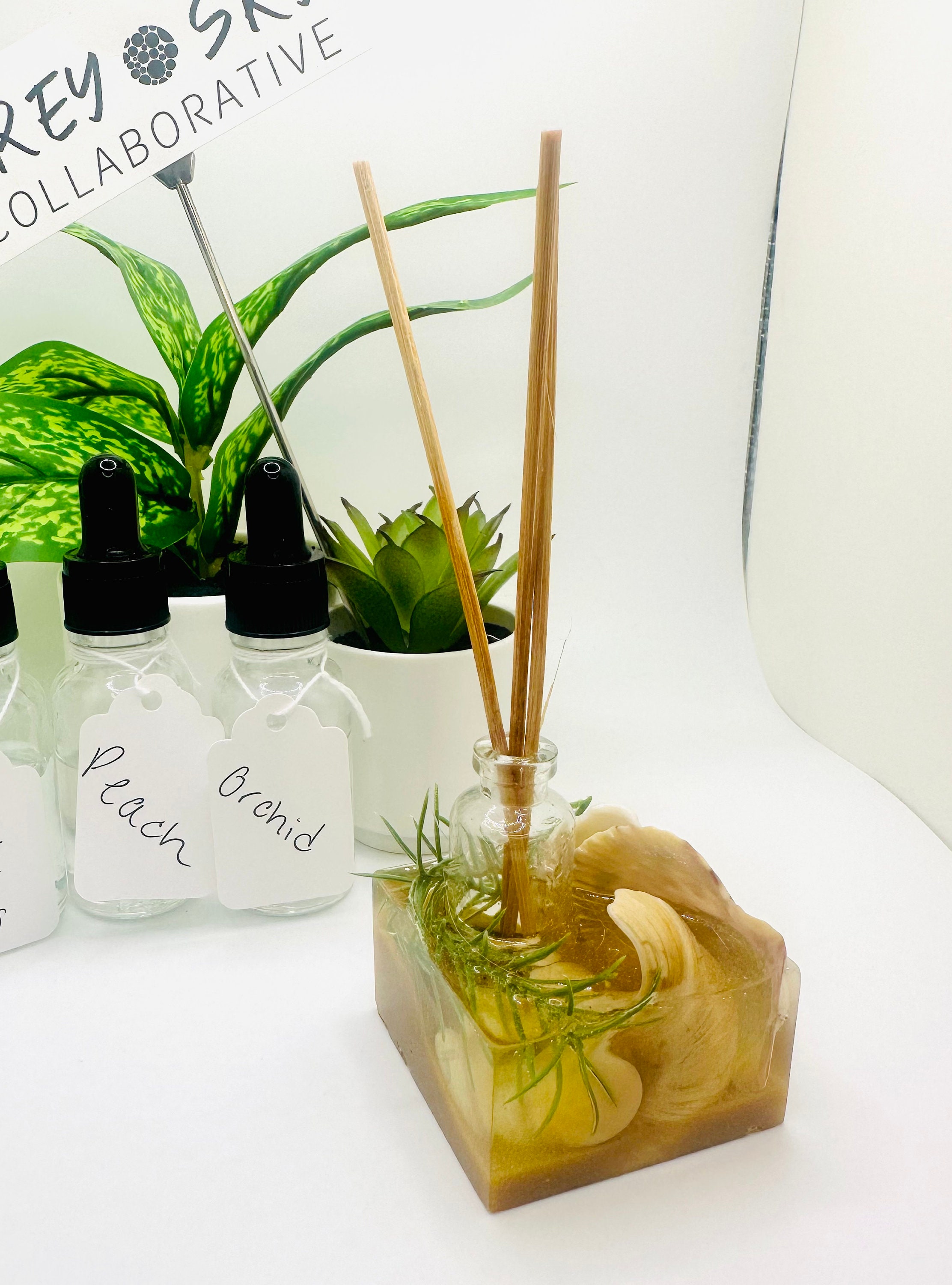 Beach Day Mini Scented Oil Diffuser | Epoxy Resin Reed Diffuser ...