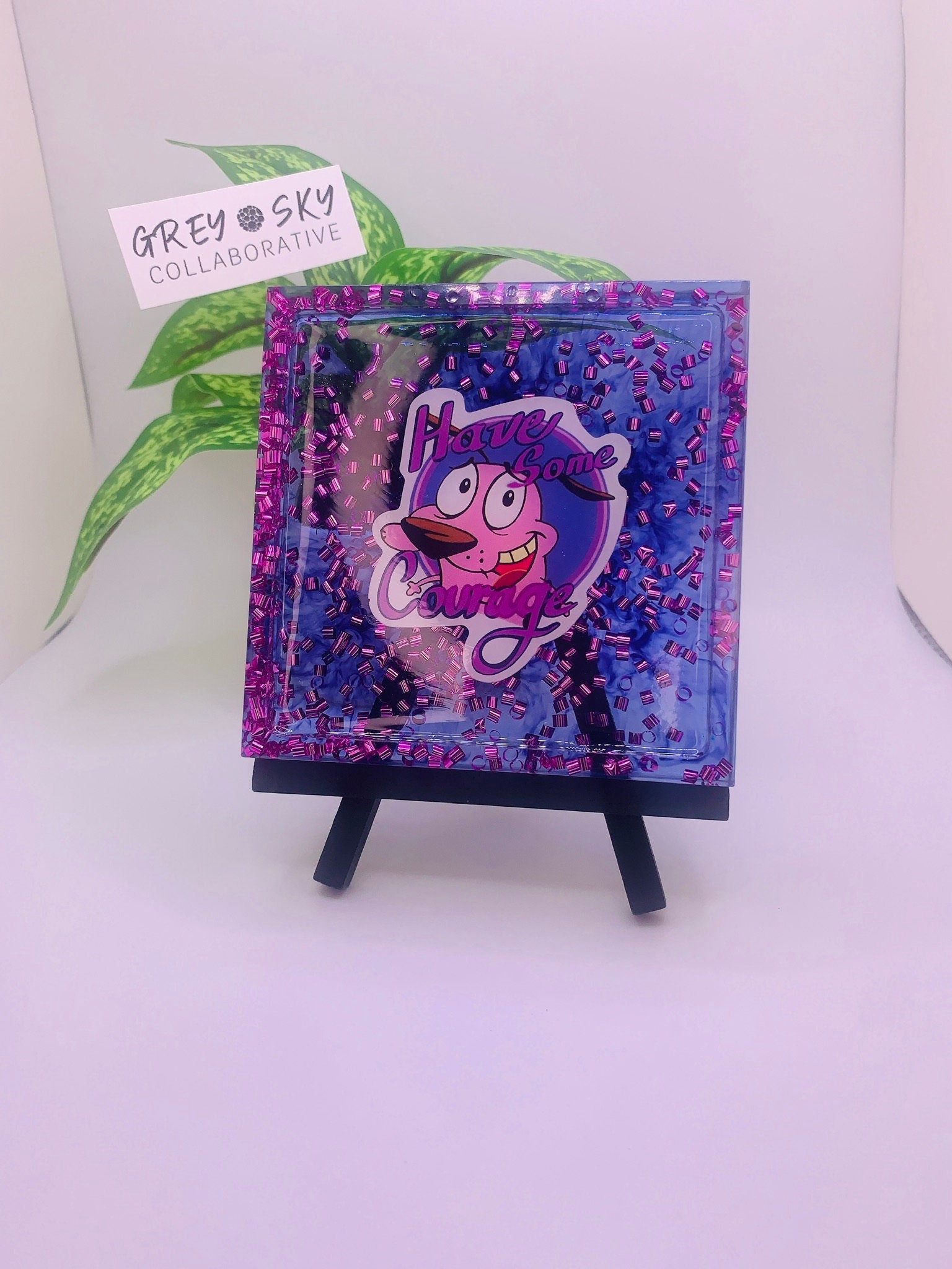 Have Some Courage Epoxy Coaster Cartoon Mini Tray Courage Barware ...