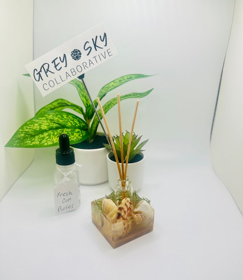 Beach Day Mini Scented Oil Diffuser | Epoxy Resin Reed Diffuser ...