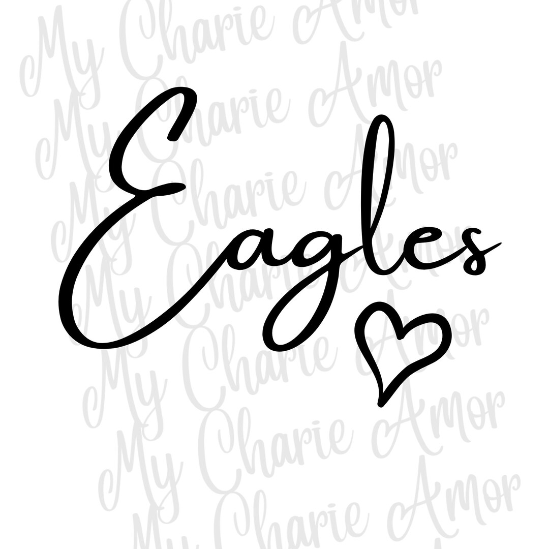 Eagles Svg Eagles Png Heart School Mascot Mascot SVG PNG DTG Printing ...