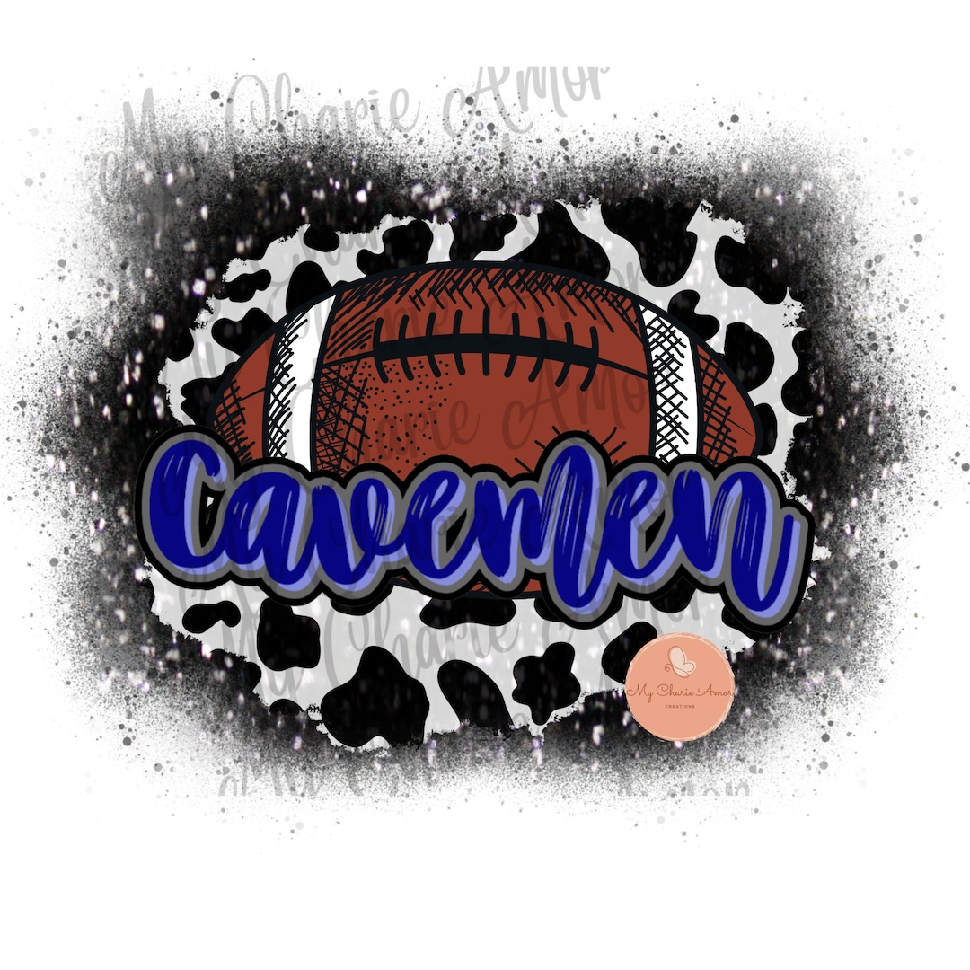 Cavemen Png, Cavemen Football Team, Football, Cow Print, Glitter, Black ...