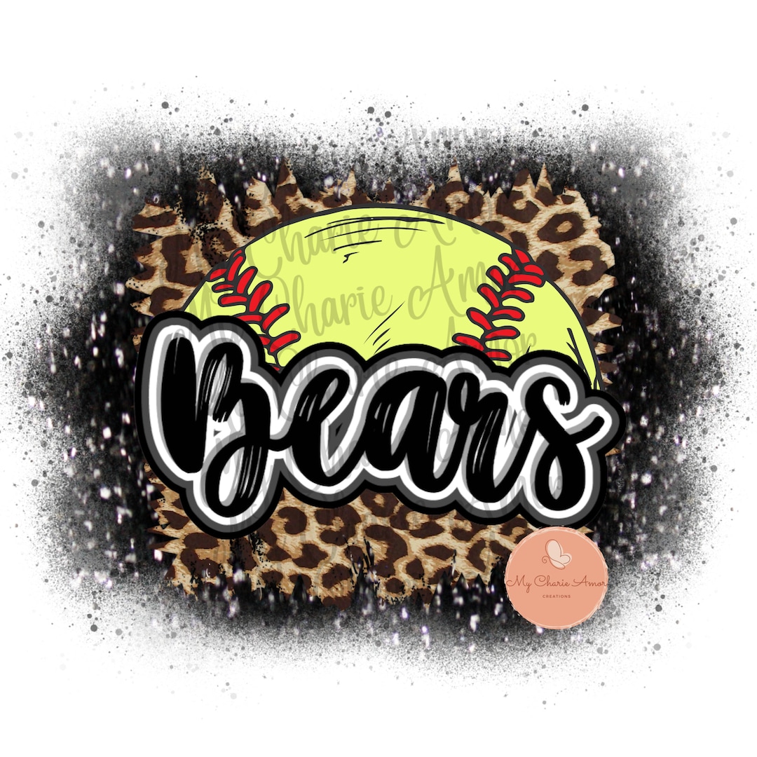 Bears Png, Bears Softball Team, Softball, Cheetah Print, Glitter, Black ...
