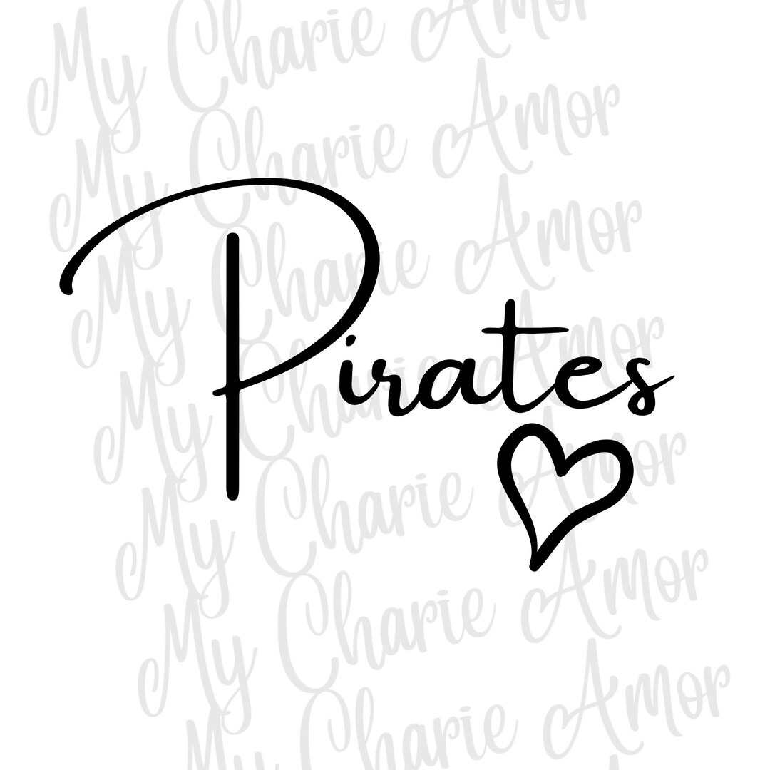 Pirates Svg Pirates Png Heart School Mascot Mascot SVG PNG DTG Printing ...