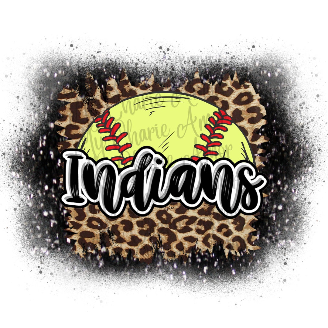 Indians Png Indians Softball Team Sublimation Cheetah Print Glitter ...