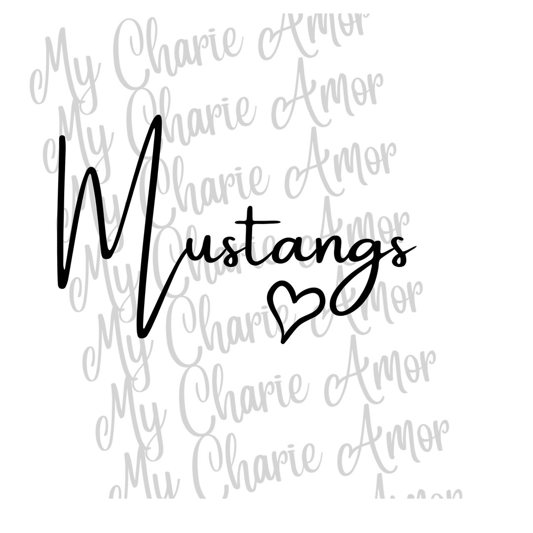 Mustangs Svg Mustangs Png Heart School Mascot Mascot SVG PNG DTG ...