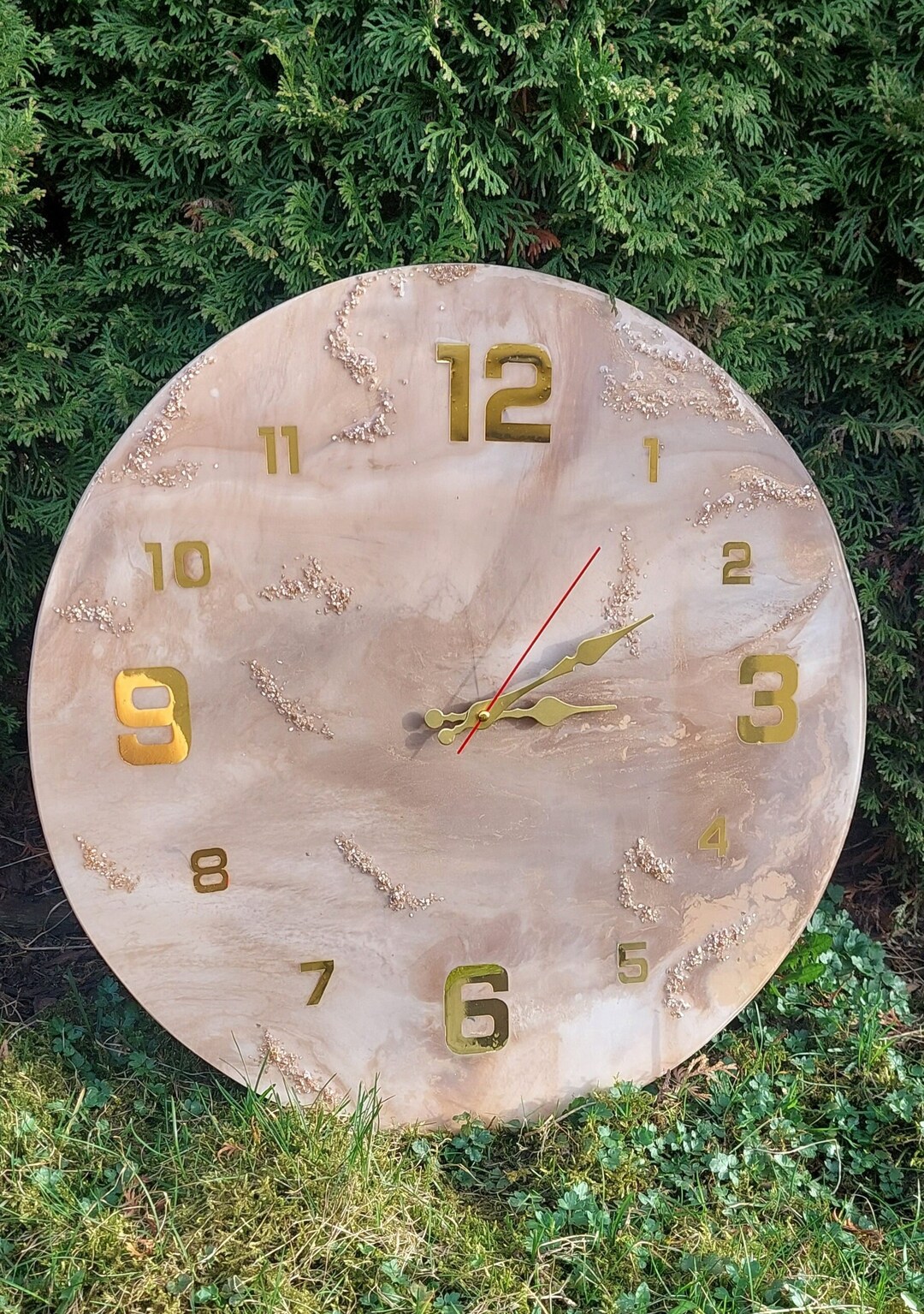 Golden Watch, Epoxy Resin, Art Work, D50cm, Decor, Homemade With Love ...