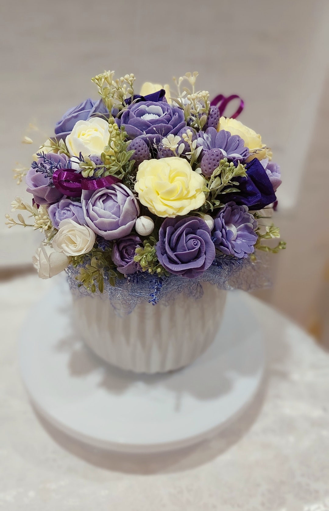 Soap Bouquet, an Original Gift, Aromatic, Violet, Yellow, Unfading ...