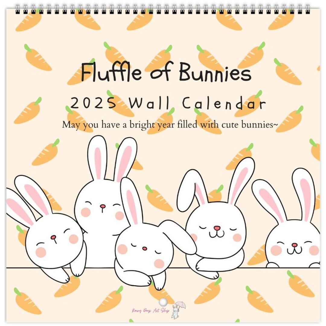 Fluffle of Bunnies 2025 Wall Calendar - Etsy