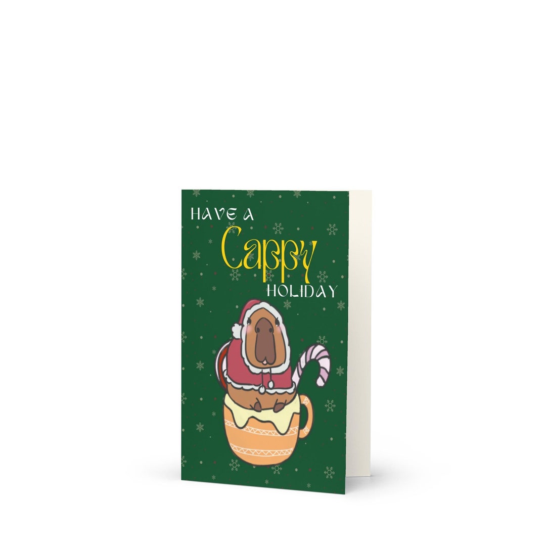 Have a Cappy Holiday Greeting Card - Etsy