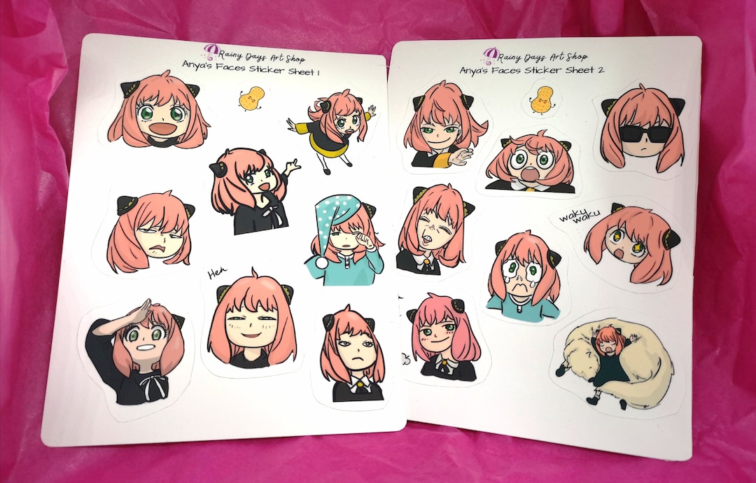 Sxf Anya Meme Faces Sticker Sheets | Matte Vinyl Stickers - Etsy