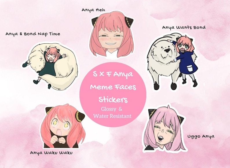 Sxf Anya Meme Stickers Glossy Water Resistant Stickers - Etsy