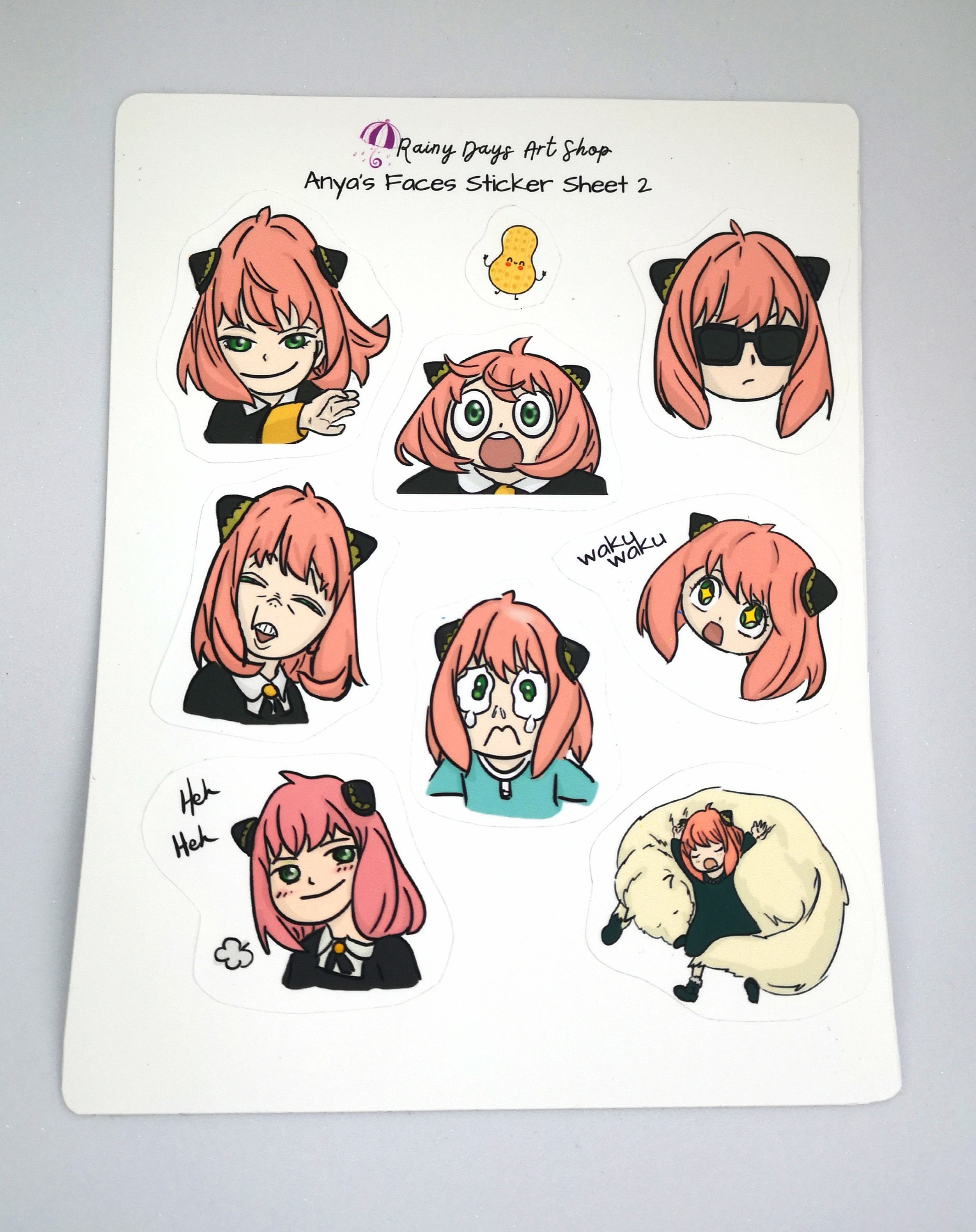 Sxf Anya Meme Faces Sticker Sheets Matte Vinyl Stickers - Etsy