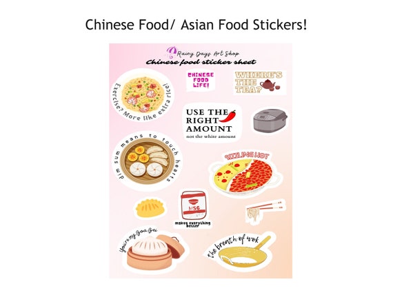 Chinese Food Sticker Sheets Asian Food Stickers Dim Sum - Etsy