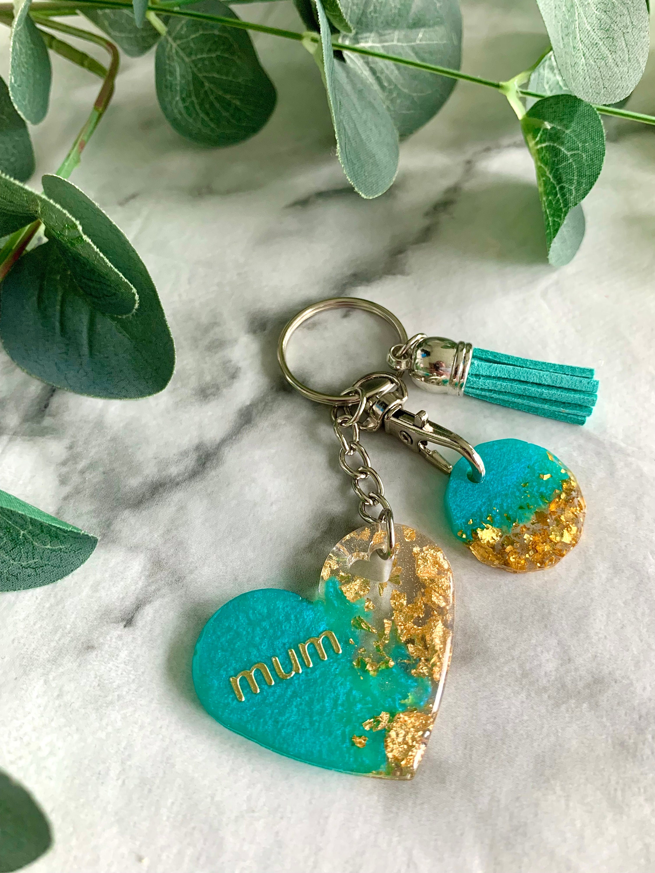 Personalised Mum Keyring Heart and Trolley Coin Keychain // Custom ...