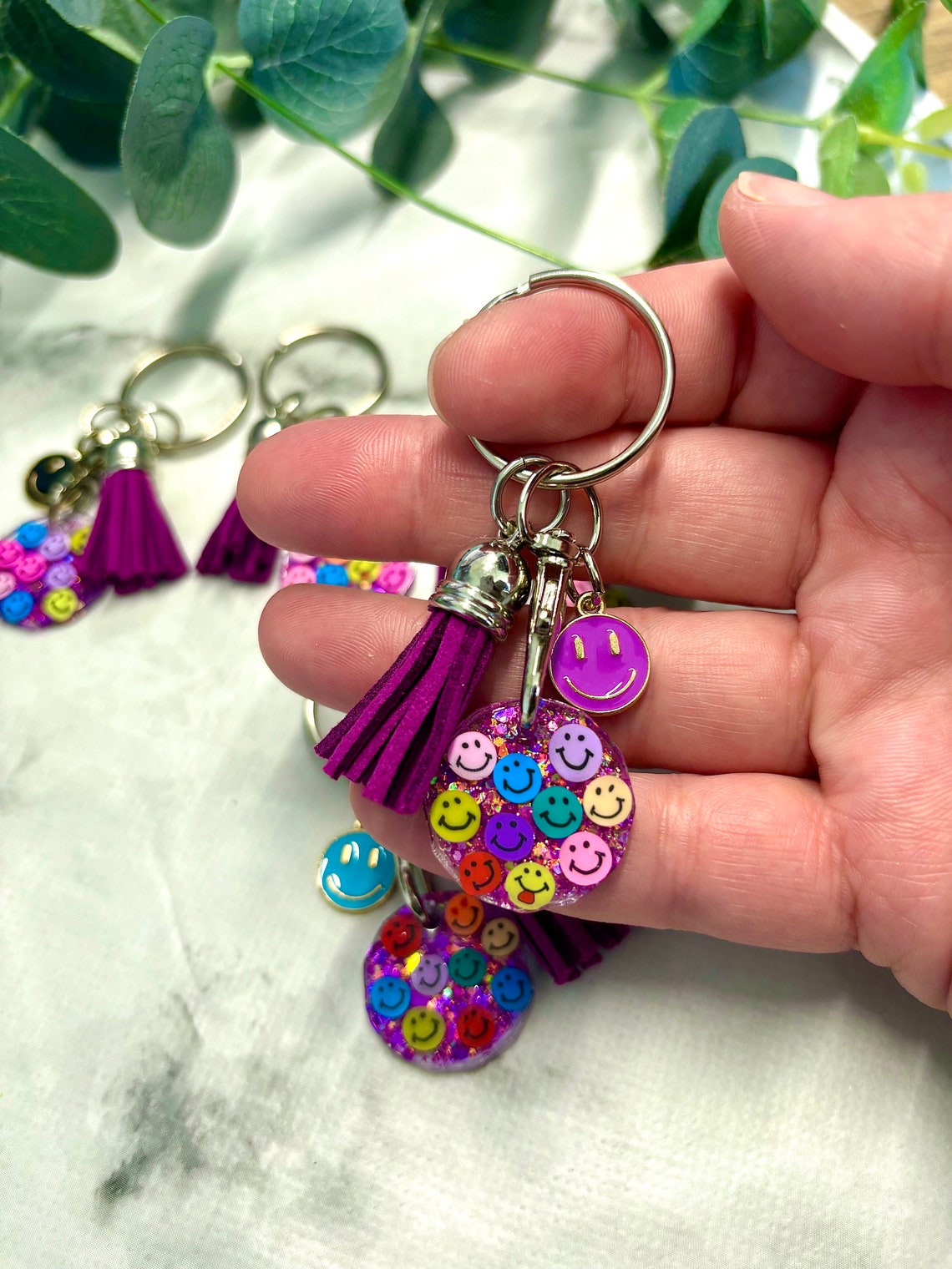 Happy Faces Trolley Token With Smile Charm // Rainbow, Locker Coin ...