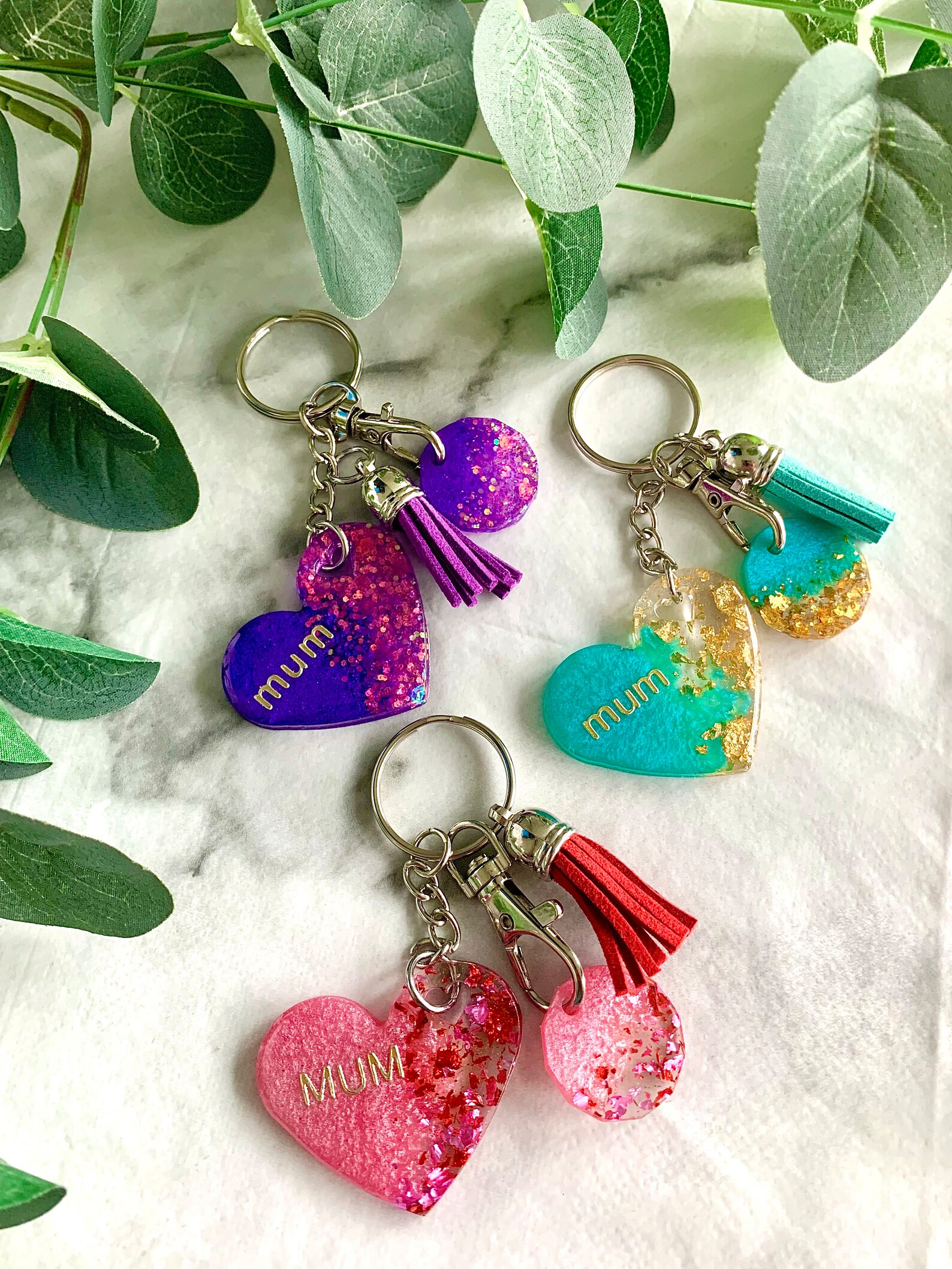 Personalised Mum Keyring Heart and Trolley Coin Keychain // Custom ...