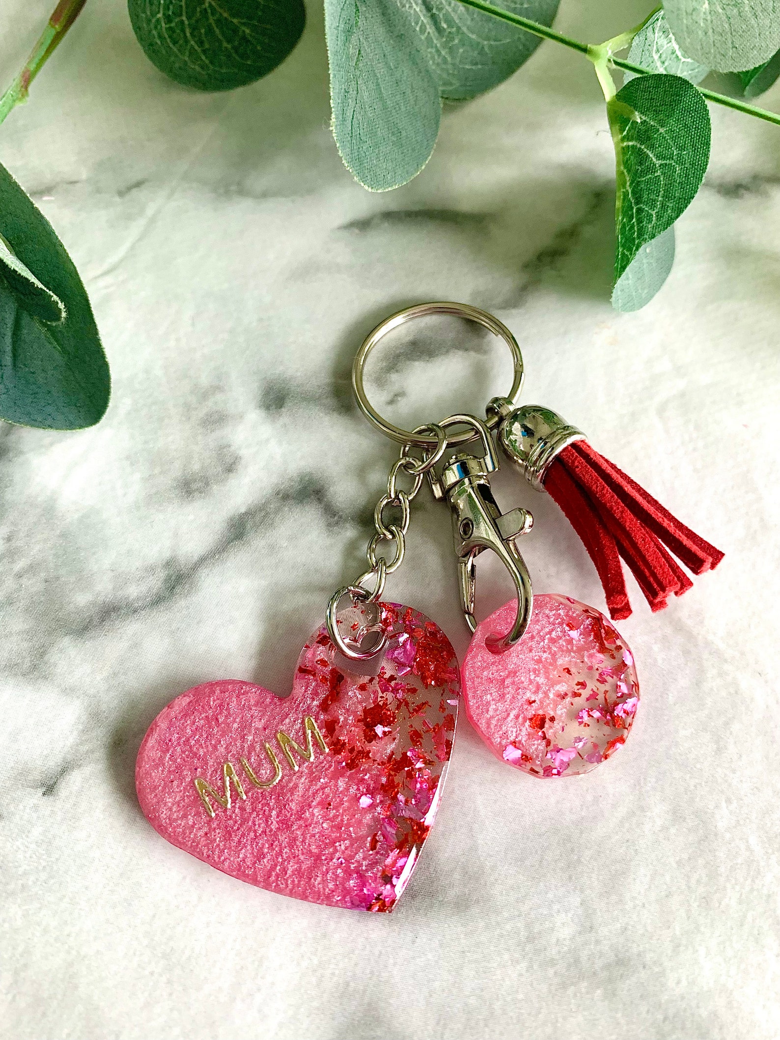 Personalised Mum Keyring Heart and Trolley Coin Keychain // Custom ...