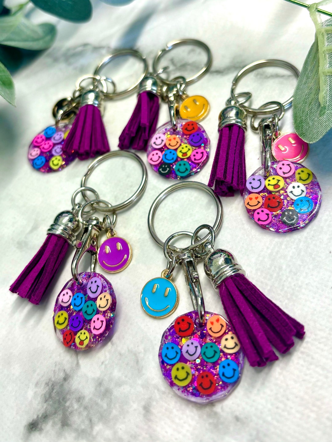 Happy Faces Trolley Token With Smile Charm // Rainbow, Locker Coin ...