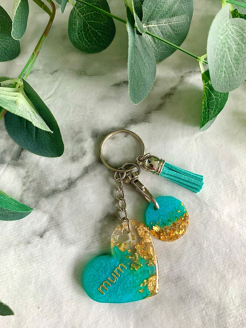 Personalised Mum Keyring Heart and Trolley Coin Keychain // Custom ...