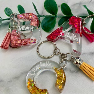 Personalised Name Initial Keyring Keychain // Custom Made, Personalised ...