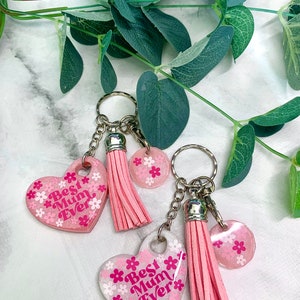 Best Mum Ever Heart Keyring and Trolley Coin Keychain // Custom ...