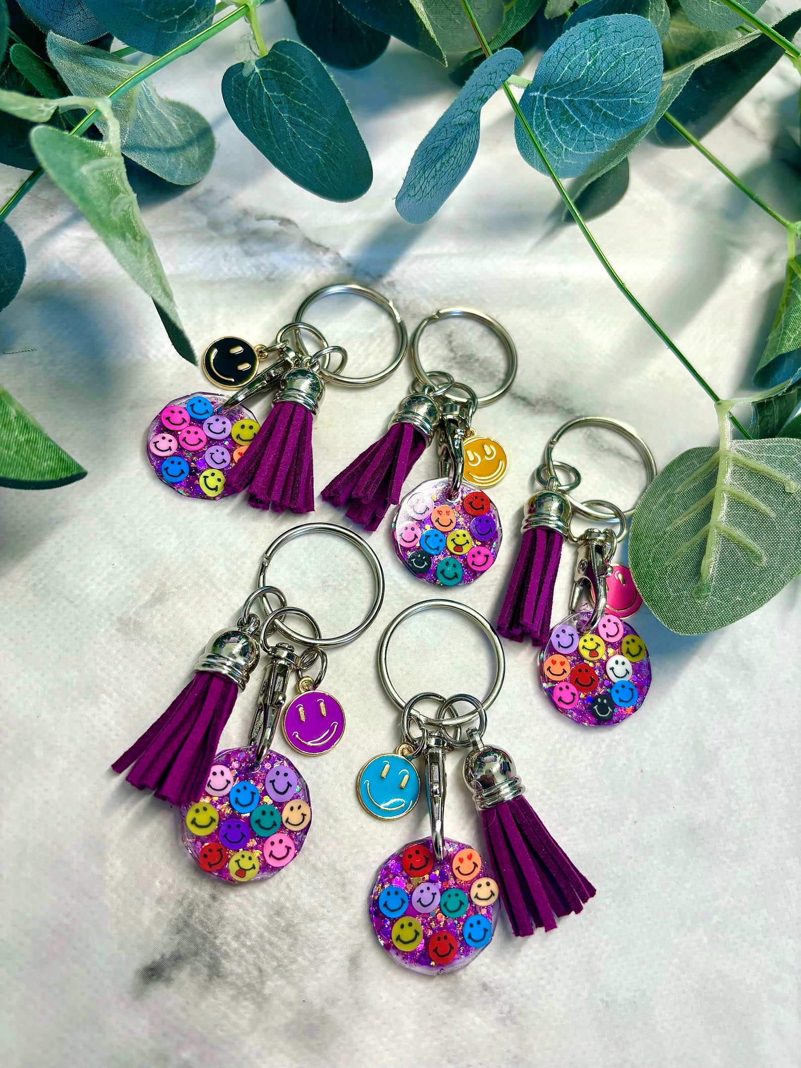 Happy Faces Trolley Token With Smile Charm // Rainbow, Locker Coin ...